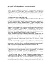 Computer Vision Introduction Docx Title Computer Vision And Image Processing Decoding The