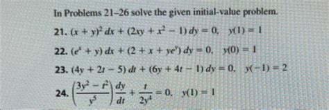 Solved In Problems Solve The Given Initial Value Chegg Com