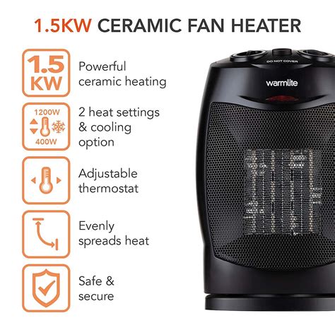 1500w Ceramic Fan Heater Dunelm