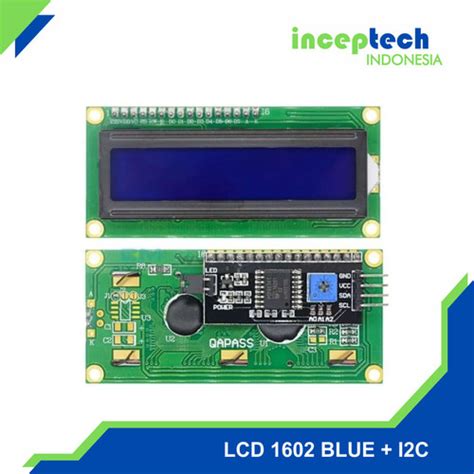 jual lcd 1602 i2c blue backlight lcd 16x2 iic biru i2c soldered