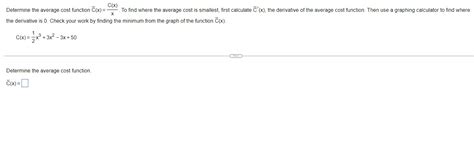 Solved Determine The Average Cost Function