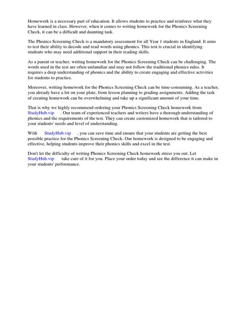 Phonics Screening Check Homework Pdf Phonics Homework