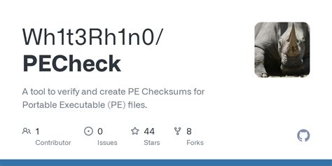 Github Wh1t3rh1n0pecheck A Tool To Verify And Create Pe Checksums