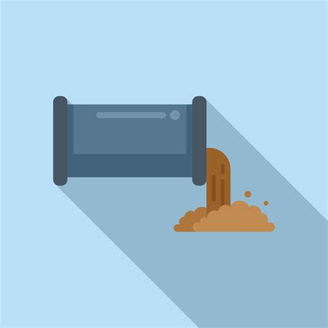 Drain Pipe Icon Flat Vector Sewerage Water 15151592 Vector Art At Vecteezy