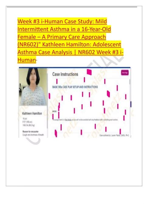 Week 3 I Human Case Study Mild Intermittent Asthma In A 16 Year Old