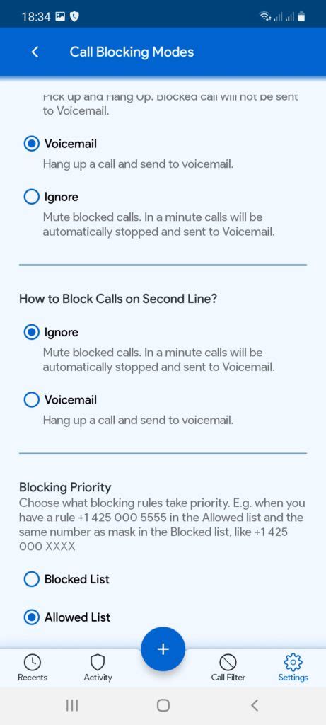 What Call Blocking Modes Can Be Enabled In Call Control Call Control