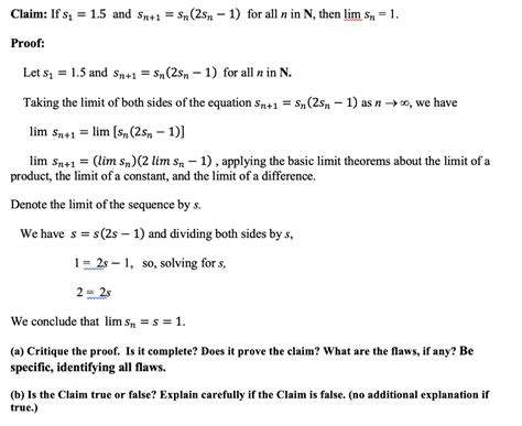 solved claim if s1 1 5 and sn 1 sn 2sn 1 for all n in n