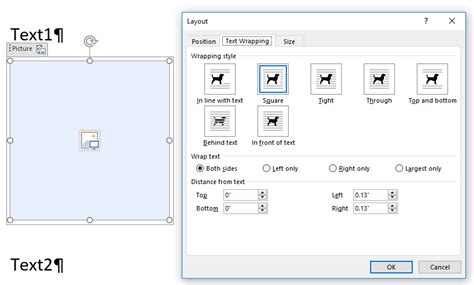 Using Word Interop In C Wrong Text Wrapping Style After Add Picture