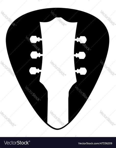 Isolated Guitar Silhouette Plectrum Royalty Free Vector