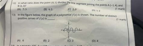 12 In What Ratio Does The Point 01 Divides The Line Segment Joining T