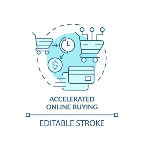 Accelerated Online Buying Turquoise Concept Icon Customer Behavior