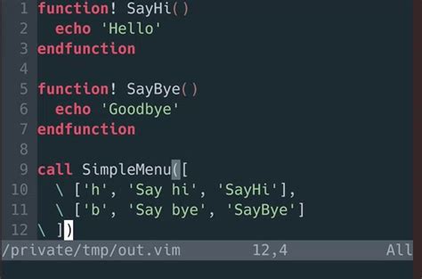 Github Semanticartsimple Menuvim Create Simple Menus In Vim