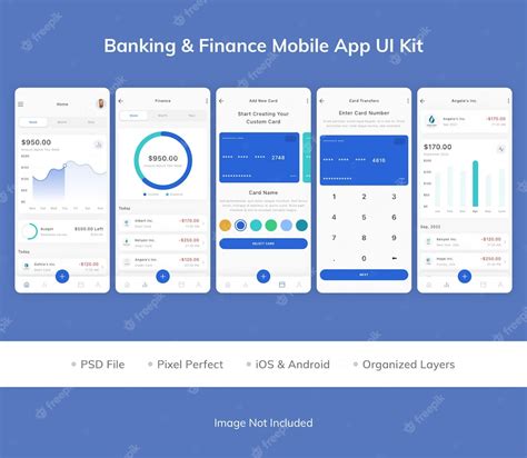 Premium PSD | Banking and finance mobile app ui kit