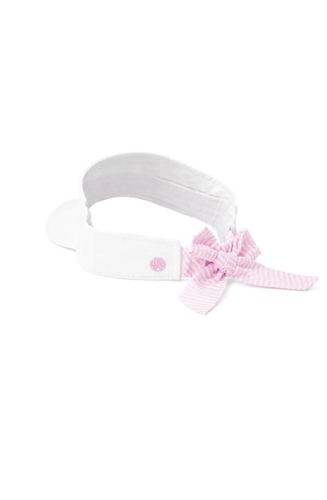 Bits And Bows Girls White Golf Visor With Seer Gardenia Home