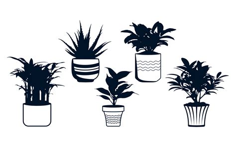 Interior Plant Or Indoor Tree Silhouette Graphic By Adopik Creative Fabrica