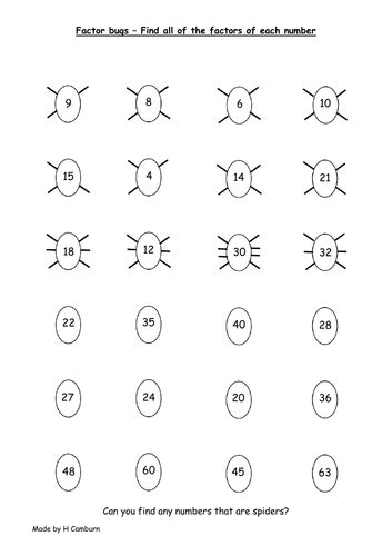 Factor Bugs Teaching Resources