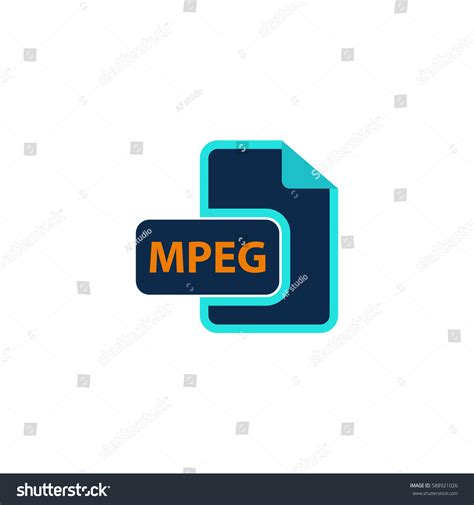 Mpeg Video File Extension Color Symbol Stock Vector Royalty Free Shutterstock