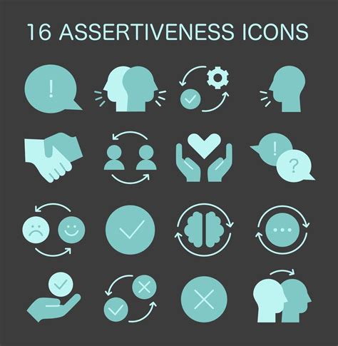 Assertiveness Icon Set Flat Vector Illustration 41173248 Vector Art At