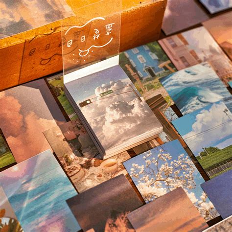 [2세트 구성] 30장 인스타 감성 하늘 노을 인스 다꾸 스티커 세트 다이어리 꾸미기 스티커팩 8종 에이블리