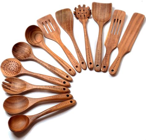Wooden Spoons For Cooking12 Pack Wooden Utensils For Cooking Wooden