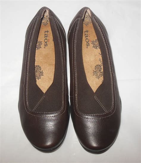 Taos Lilli Brown Leather Slip On Loafers Flats Shoes … Gem