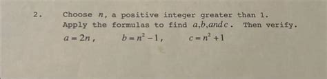 solved 2 choose n a positive integer greater than 1 apply