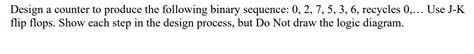 solved design a counter to produce the following binary