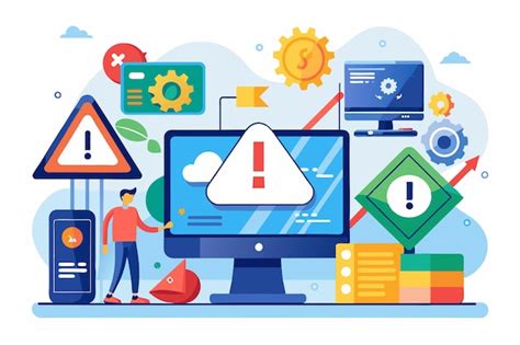 A Person Interacts With A Computer Displaying Various System Error