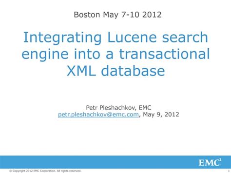 Integrating Lucene Into A Transactional Xml Database Ppt