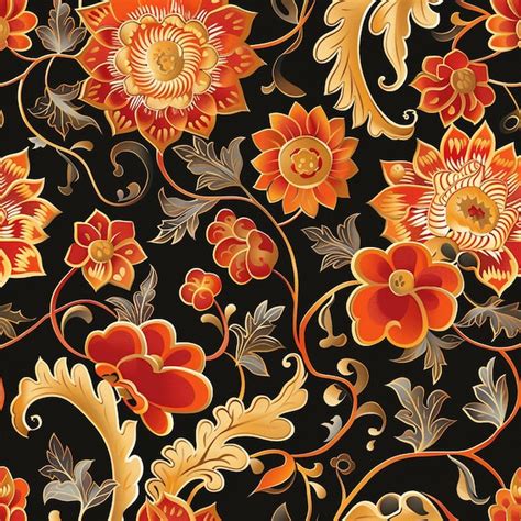 Traditional Indonesian Batik Vector Pattern Premium Ai Generated Image