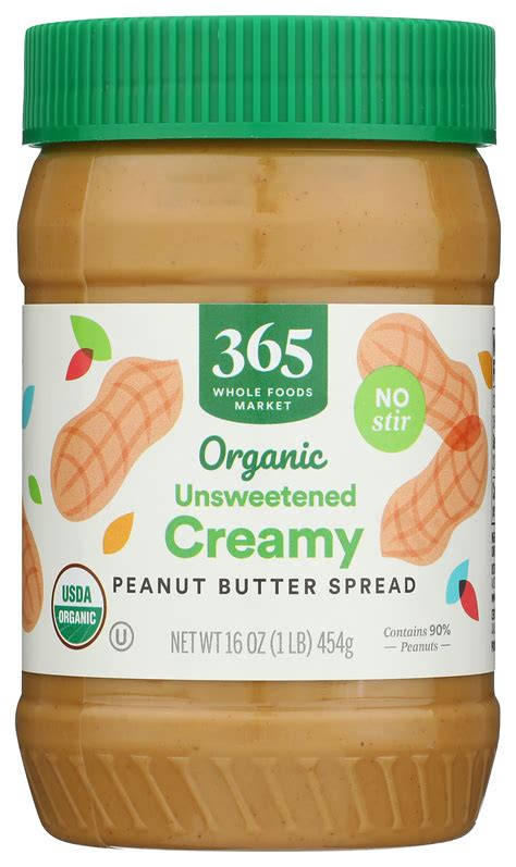 365 By Whole Foods Market Organic Unsweetened Peanut Butter 16 Ounce