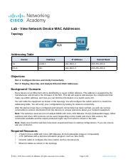 Exploring Ethernet MAC Addresses In Network Devices Course Hero