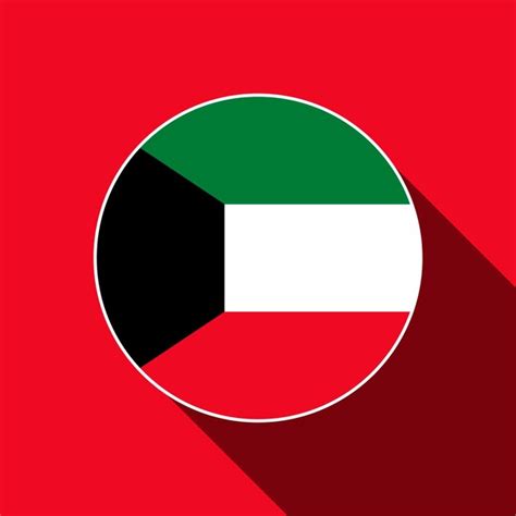 국가 쿠웨이트 쿠웨이트 국기 벡터 일러스트 레이 션 프리미엄 벡터