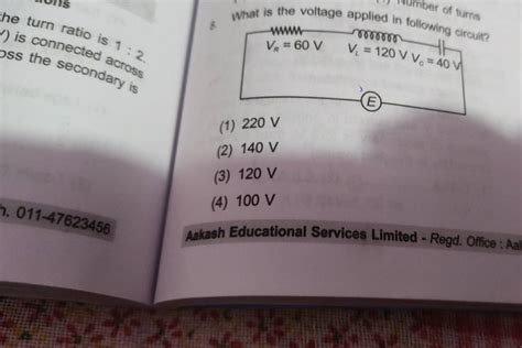 what is the voltage applied in following circuit filo
