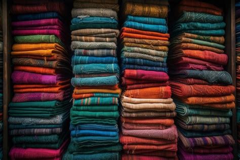 Premium Ai Image Full Frame Shot Of Multi Colored Fabrics At Store