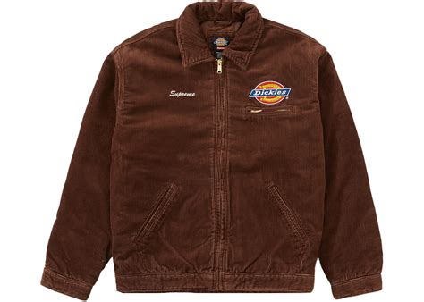 Supreme Dickies Corduroy Work Jacket Brown Mens Fw22 Us