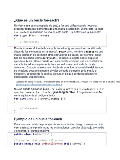 Ciclo For Each Java Pdf Java Lenguaje De Programación Algoritmos Y Estructuras De Datos