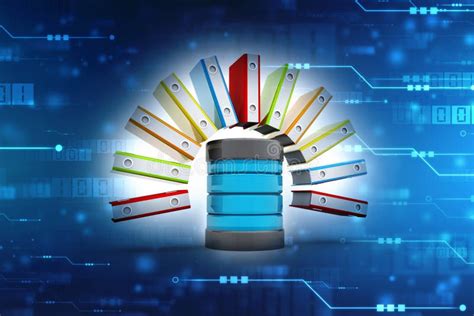 database or archive concept data storage data sharing 3d render