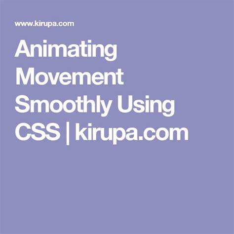 Animating Movement Smoothly Using Css Css Movement Create Animation