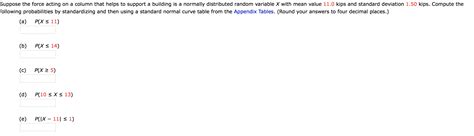 Solved Suppose The Force Acting On A Column That Helps To
