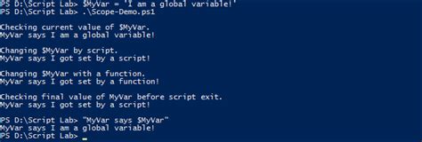 how scopes affect powershell scripts