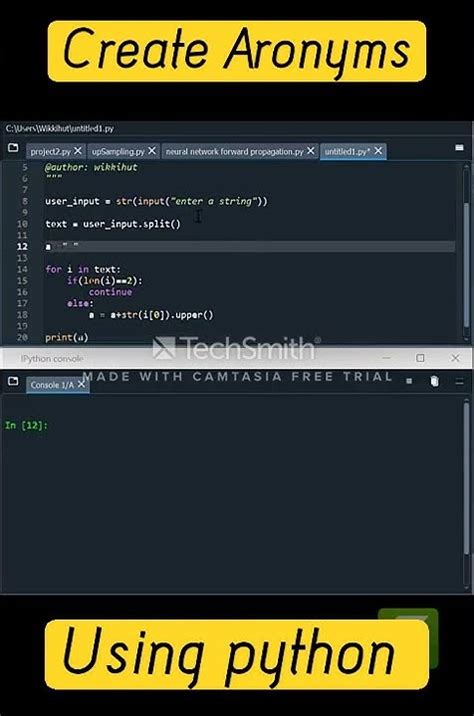 Create Acronyms Using Python Python Shorts Youtube