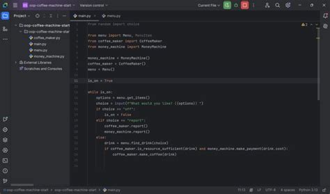 pythondeveloper 100daysofcode pythonprojects coffeemachineproject