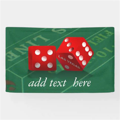 Craps Table With Las Vegas Dice Banner Zazzle