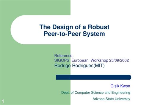 ppt the design of a robust peer to peer system powerpoint