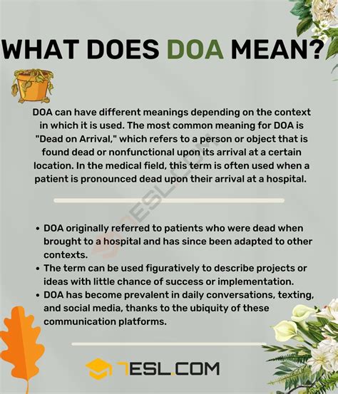 Doa Meaning What Does Doa Mean • 7esl
