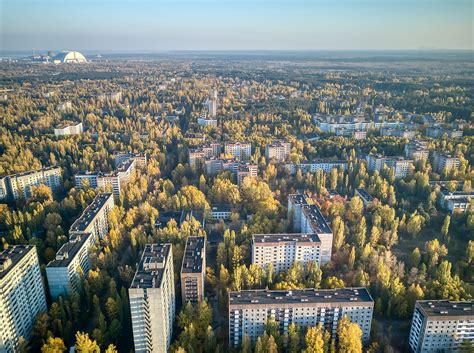 Aerial View Of Pripyat Evacuated And Abandoned After Chernobyl