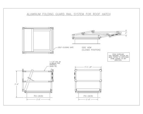 Aluminum Folding Guard Rail System For Roof Hatch Dwg Thousands Of Free Autocad Drawings