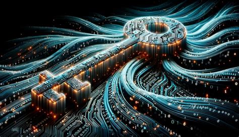 Premium Photo Cyber Security Concept With Key On Circuit Board Generative Ai