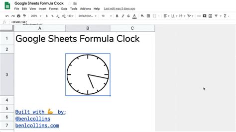 Google Sheets Formula Clock